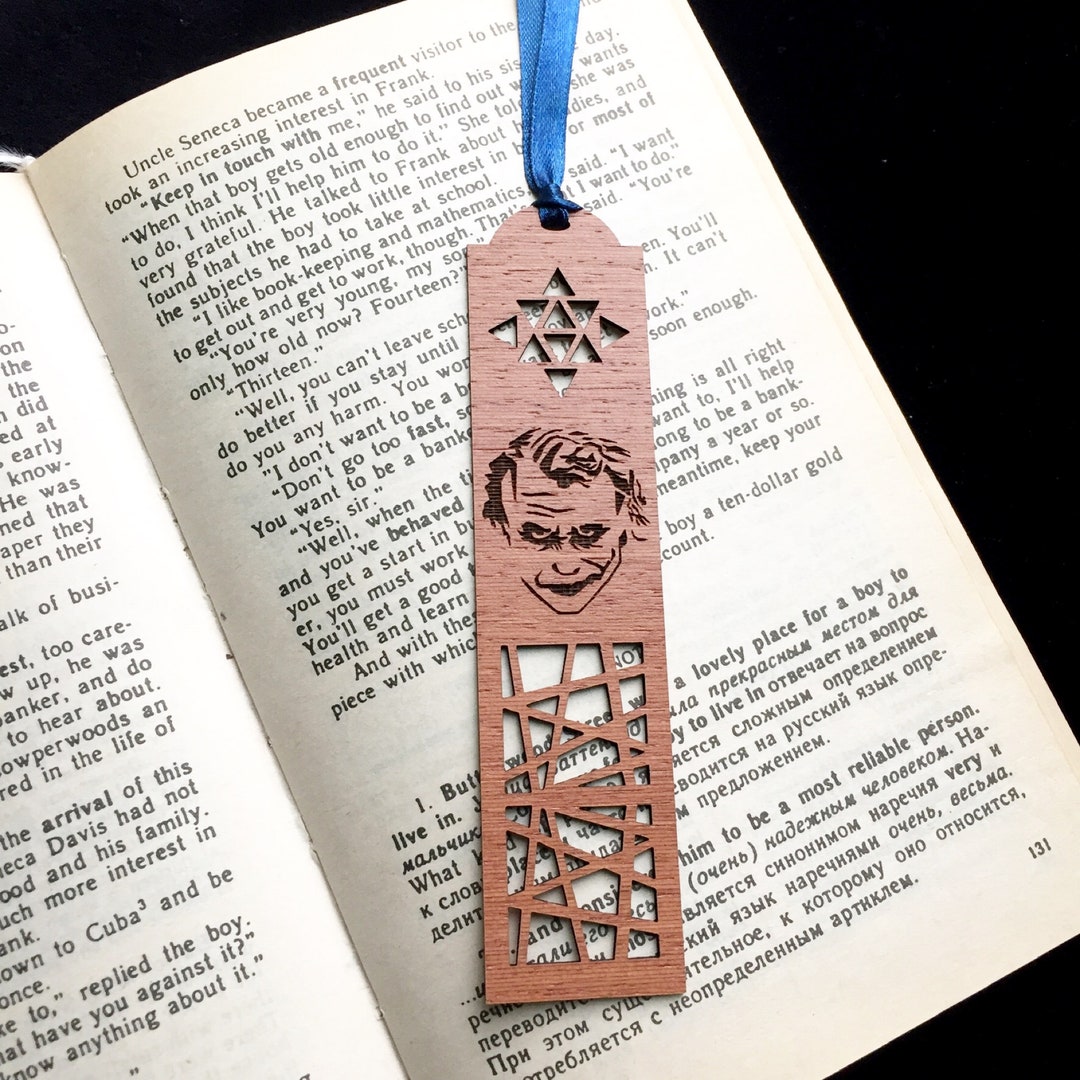 Wooden Bookmark Joker With Engraving, Movie Lover Gift, Bookish Gifts ...