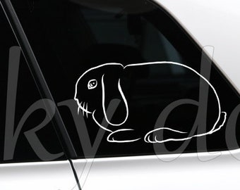 Broken Chocolate Tort Lop Rabbit Sticker Printed Chibi Bunny Vinyl ...