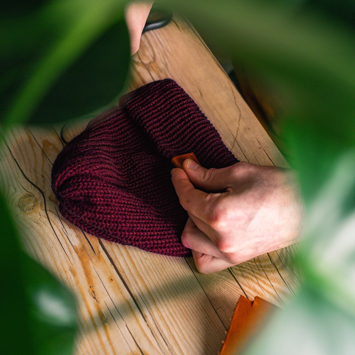 Hand-crafted Slack Fit Wooly Hat. Super Soft Comfortable Dark Burgundy ...