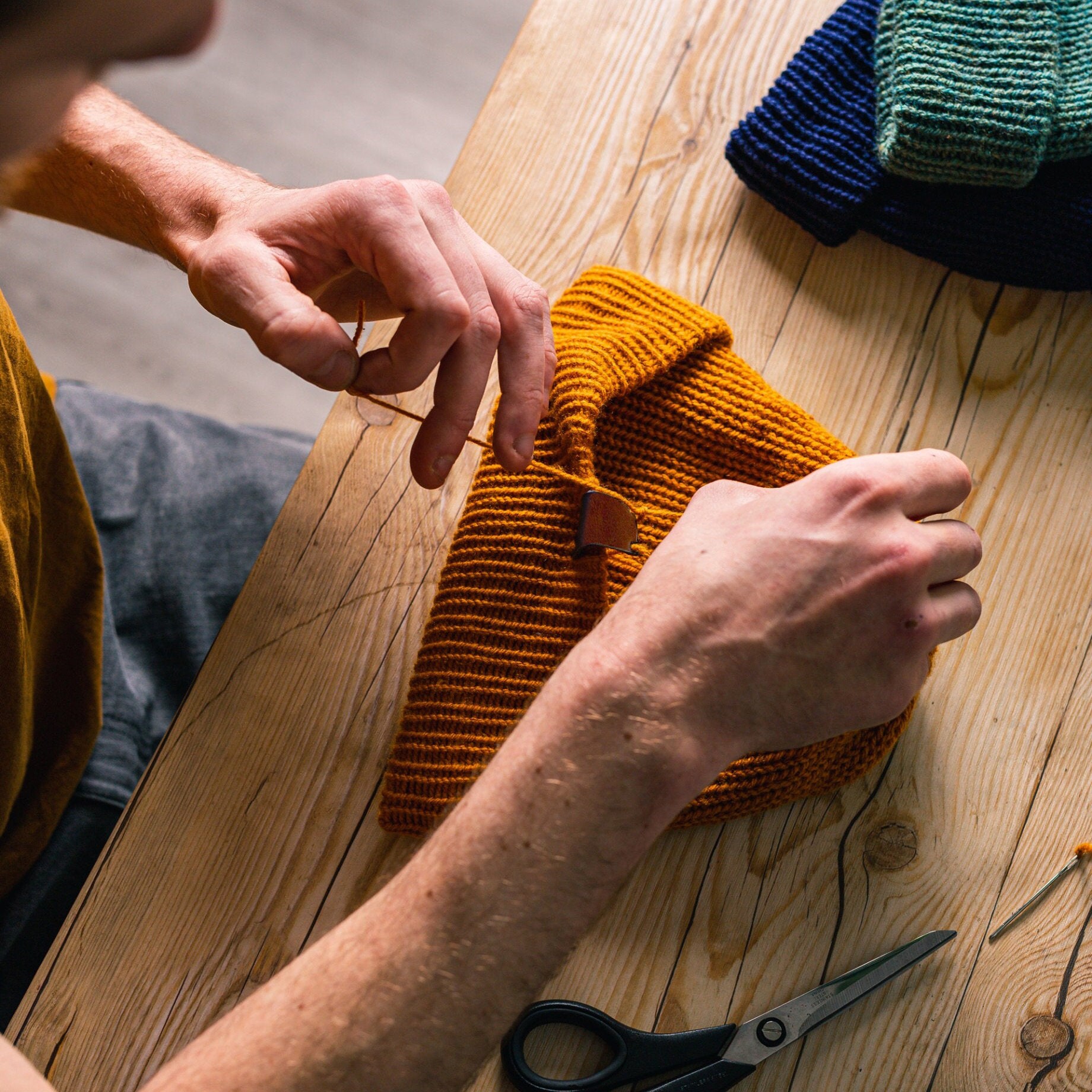 Hand-crafted Slack Fit Wooly Hat. Super Soft Comfortable Burnt Mustard ...