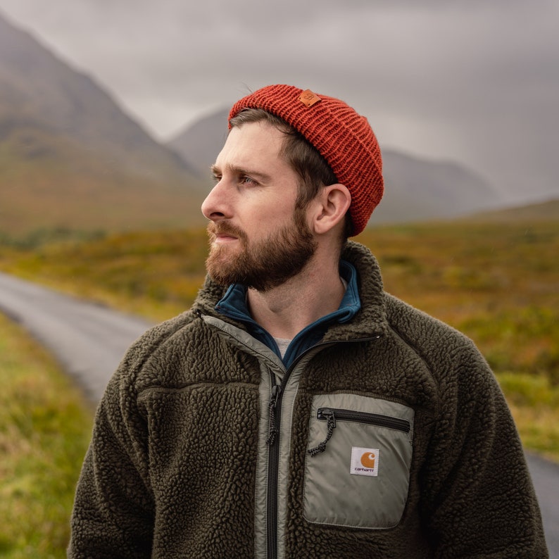 Alpaca Wool Trawler Beanie Hat. Soft and Snug Red Wooly Beanie ...