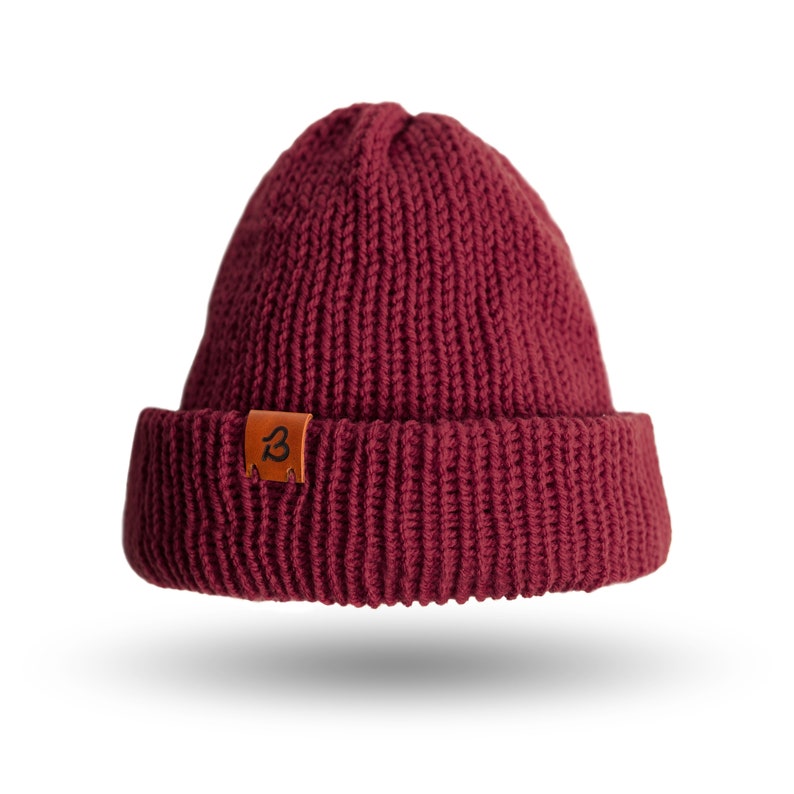 Hand-crafted Slack Fit Wooly Hat. Super Soft Comfortable Dark Burgundy ...