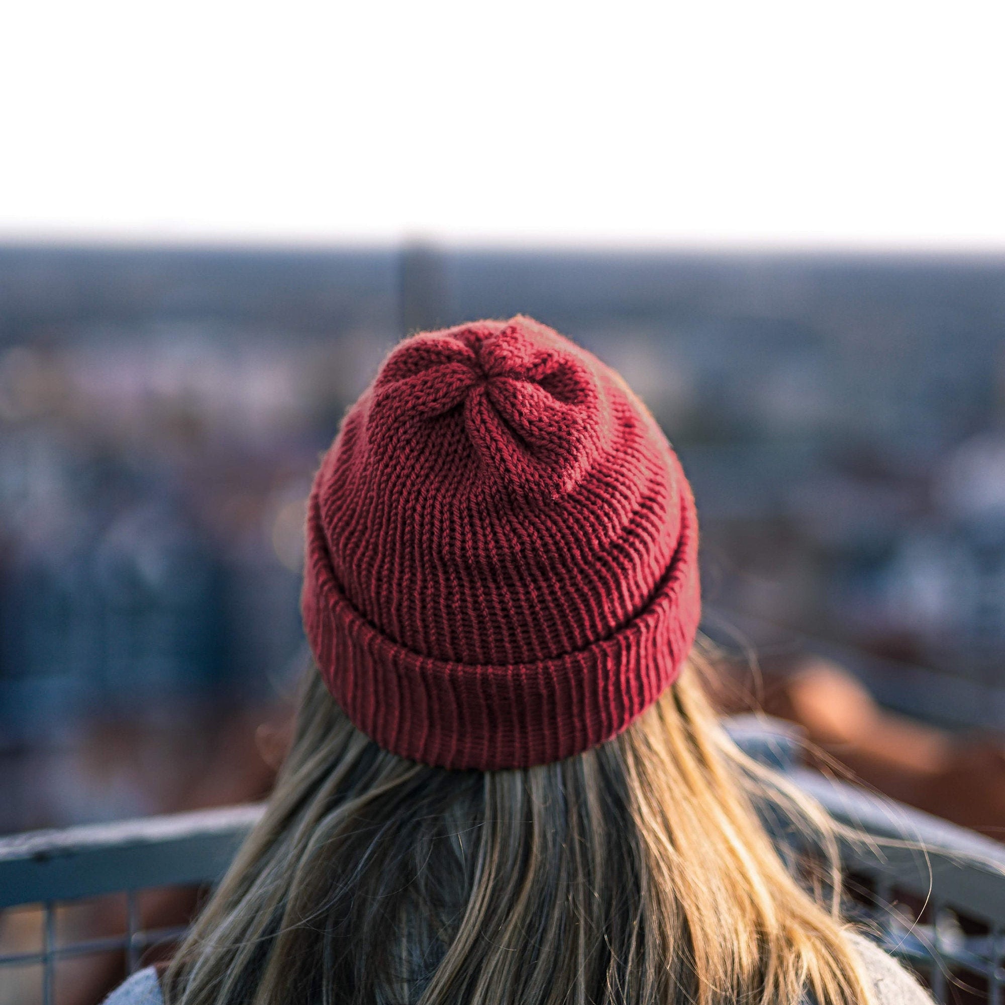 Hand-crafted Slack Fit Wooly Hat. Super Soft Comfortable Dark Burgundy ...