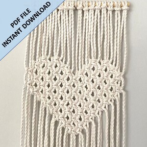 Macrame Heart Wall Hanging Pattern, Instant Digital Download of Written ...