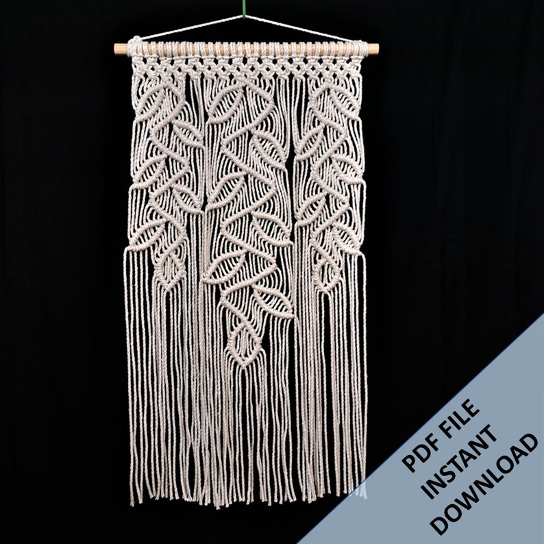 Macrame 'hanging Leaves' Wall Hanging Pattern Instant - Etsy