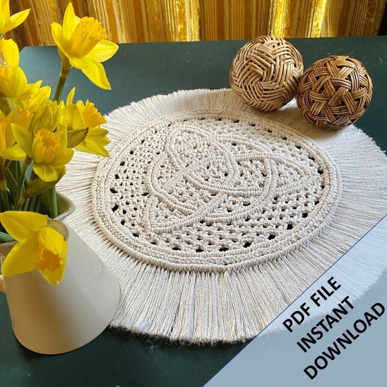 Trinity Knot Macrame Table Centrepiece Pattern, Instant Digital Download of Written PDF ...