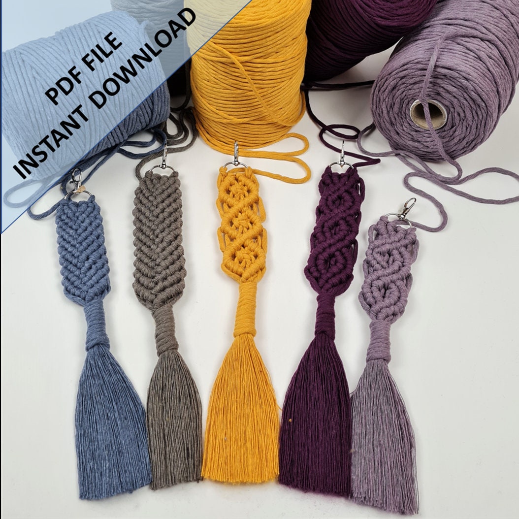 3 Macrame Key Fobs / Keychains Pattern Instant Digital - Etsy