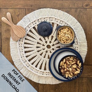 Infinity Circle Macrame Table Centrepiece Pattern, Instant Digital ...