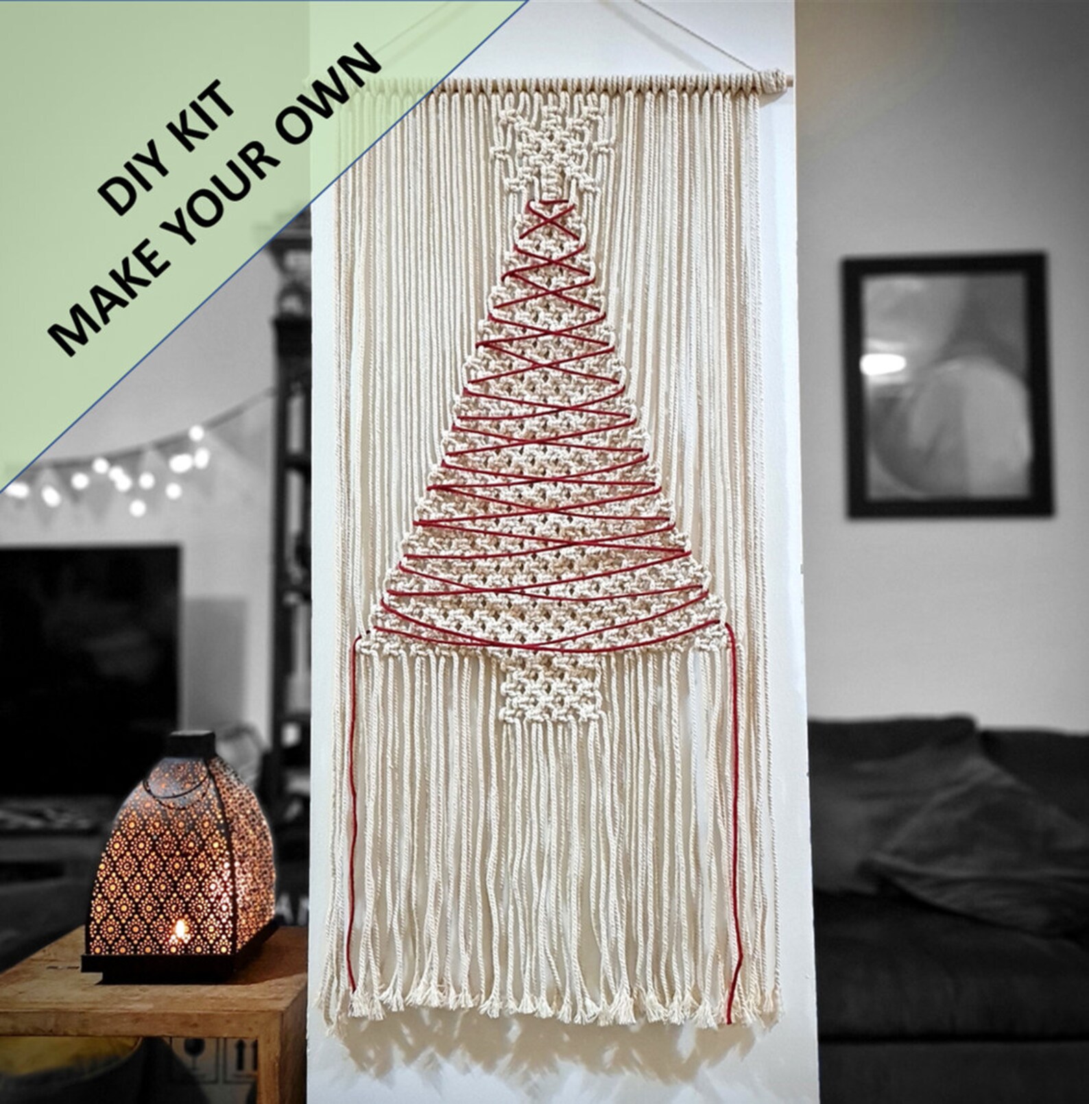 DIY Macrame Christmas Tree Wall Hanging Kit. Everything You | Etsy