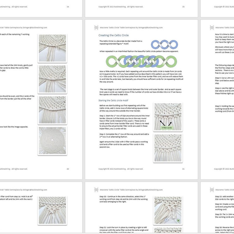 Extra Large 'celtic Circle' Macrame Table Centrepiece Pattern, Instant ...