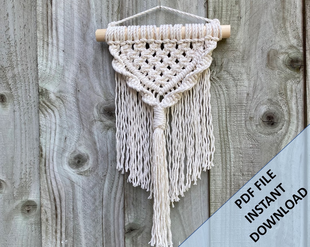 Small Macrame Wall Hanging Pattern, Instant Digital Download of Written ...
