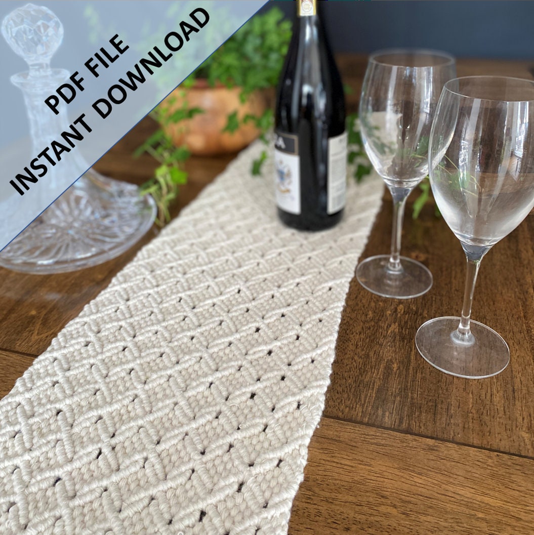 Macrame 'diamond' Table Runner Pattern Instant | Etsy