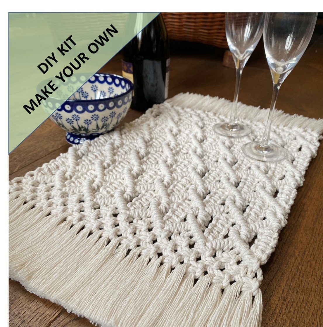 DIY Macrame Table Runner Kit. Everything You Need to Create | Etsy