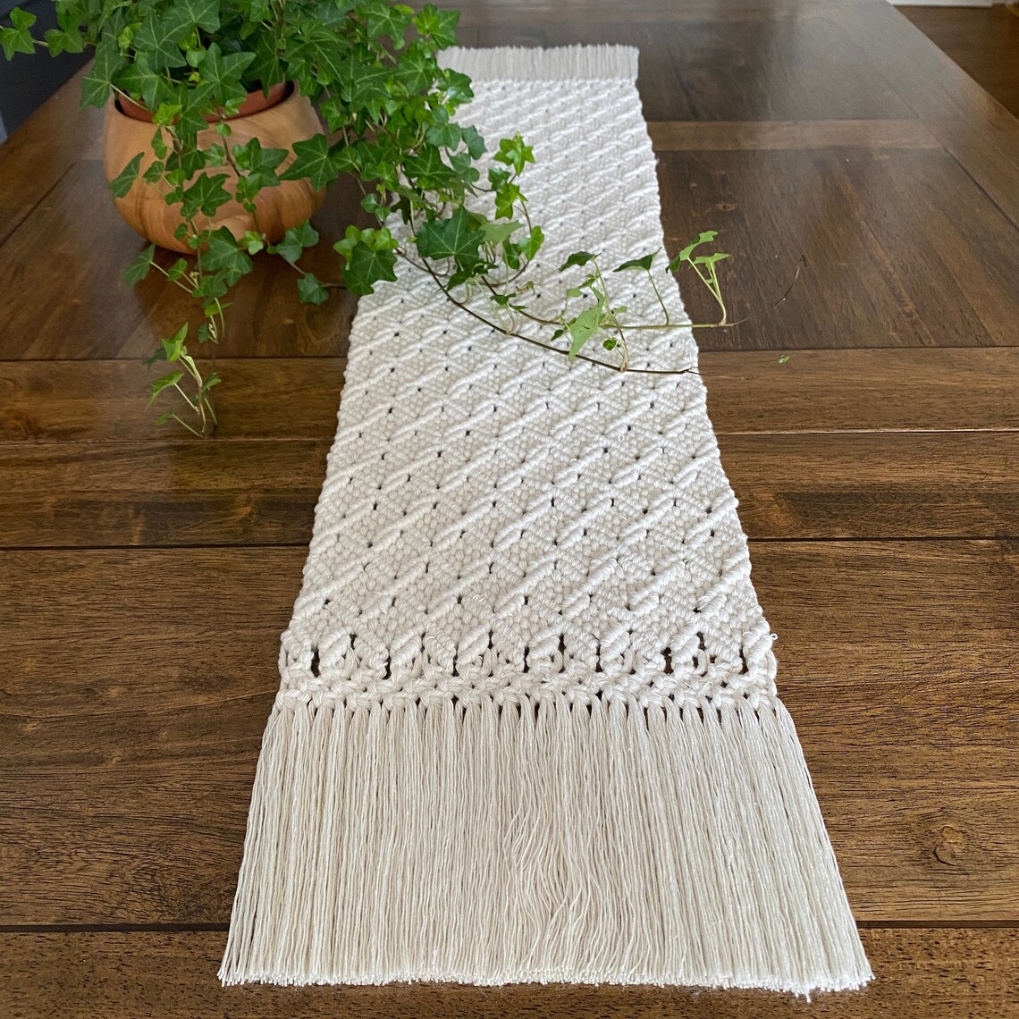 Macrame 'diamond' Table Runner Coffee Table Decor - Etsy