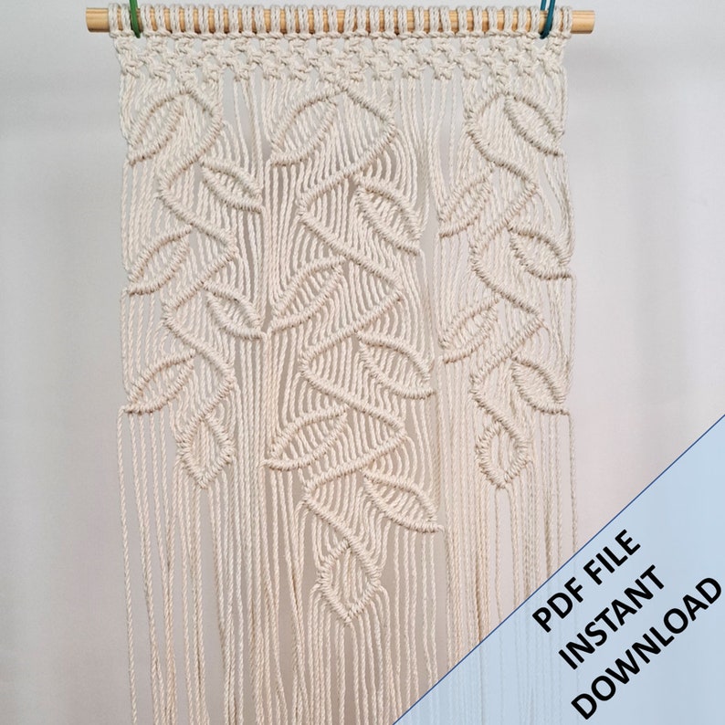 Macrame 'hanging Leaves' Wall Hanging Pattern Instant - Etsy