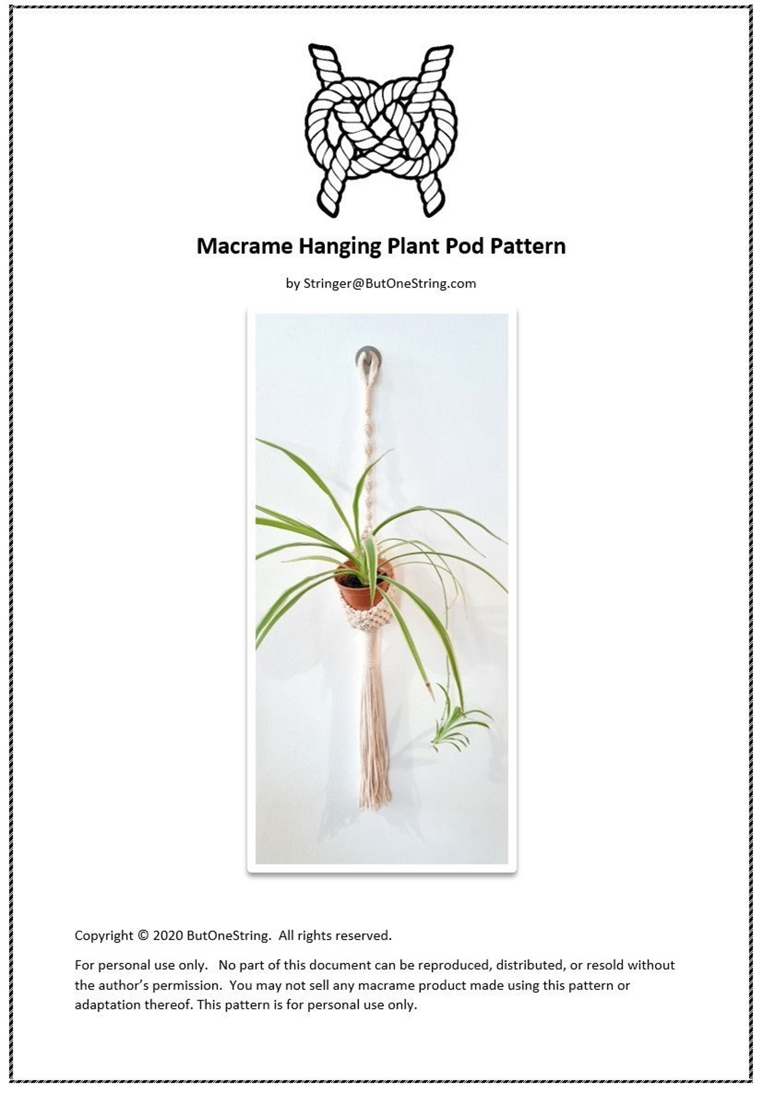 Macrame Plant Pod Pattern, Instant Digital Download of Written PDF With ...