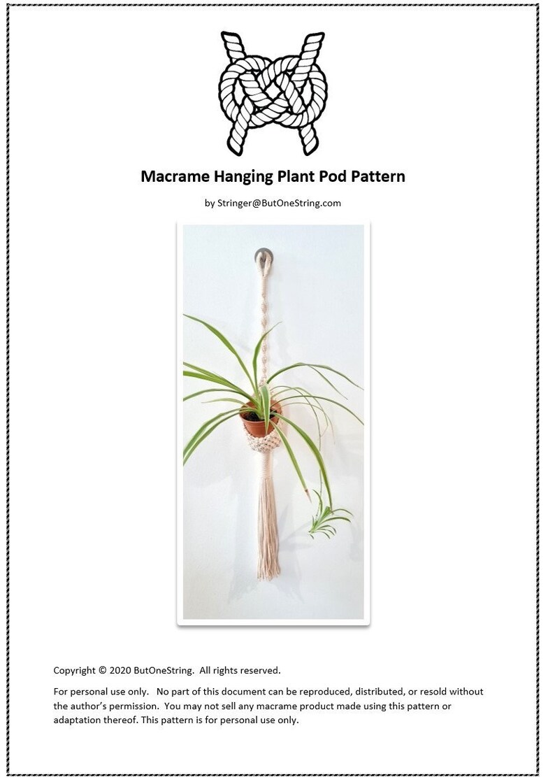 Macrame Plant Pod Pattern, Instant Digital Download of Written PDF With ...