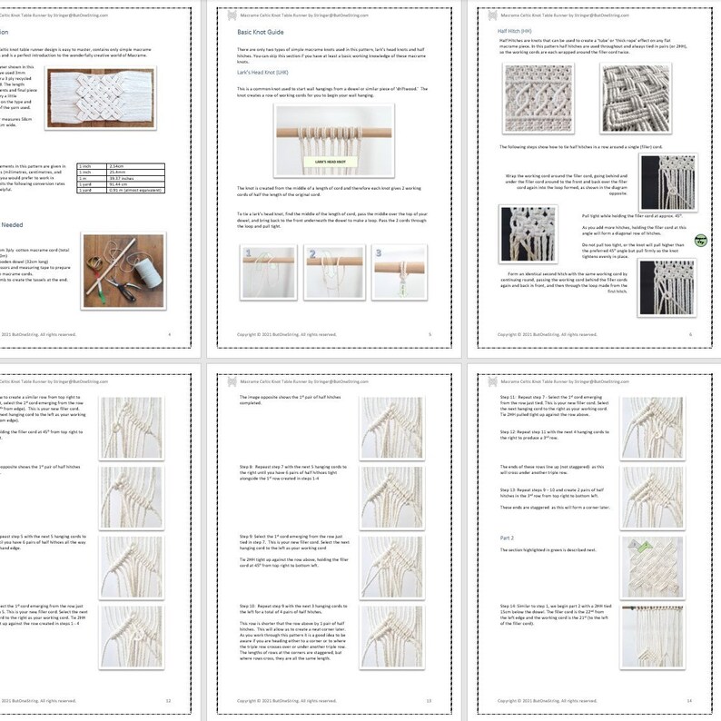 Macrame Celtic Knot Table Runner Pattern Instant Digital - Etsy