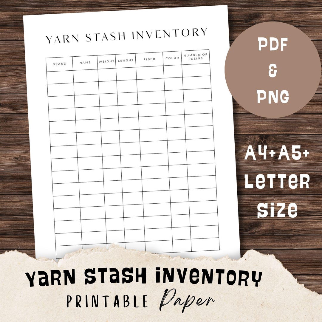 Yarn Stash Inventory Page, Organizer, Tracker & Journal Planner ...