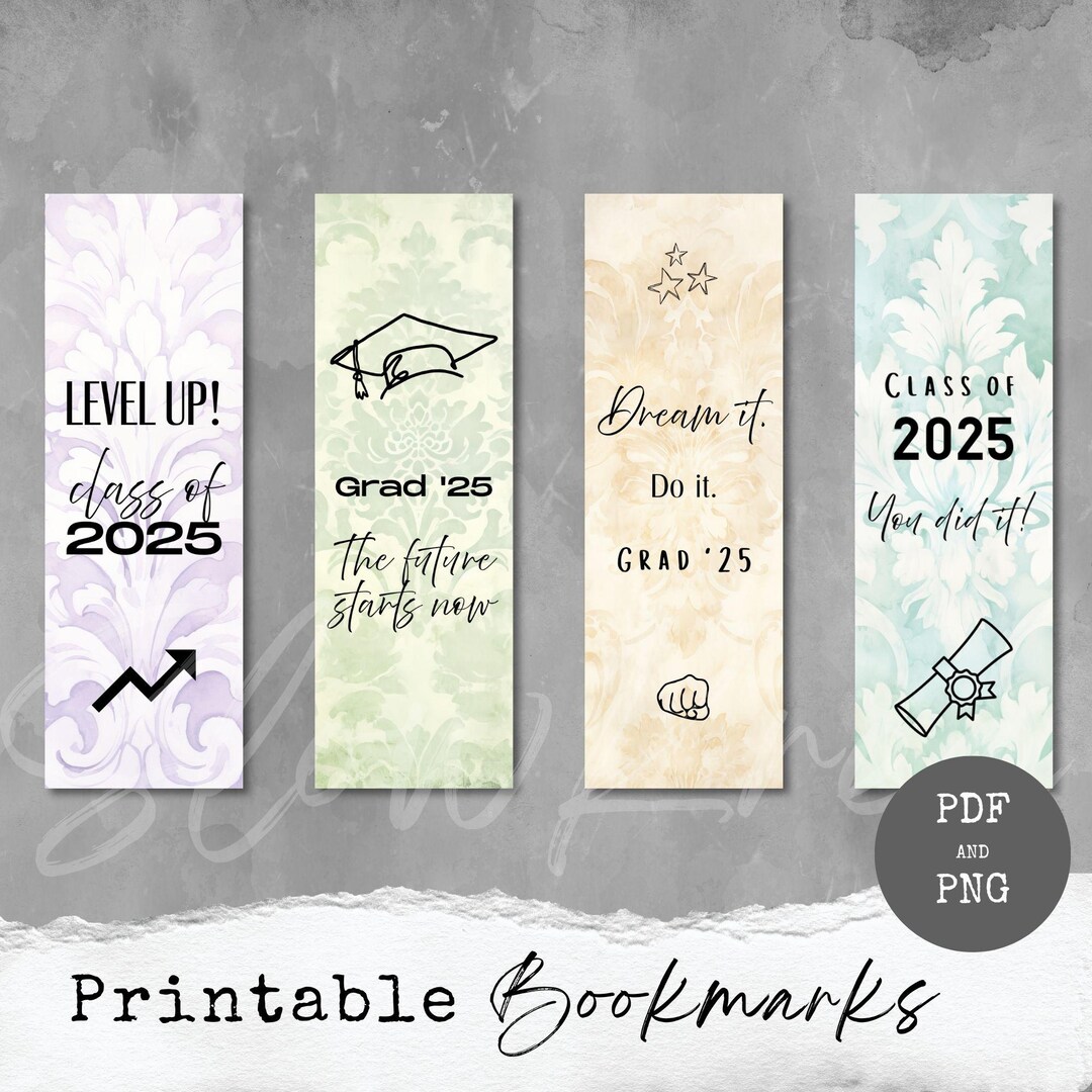 Grad '25 Printable Bookmark, Student Reading Gift, Celebrate New ...
