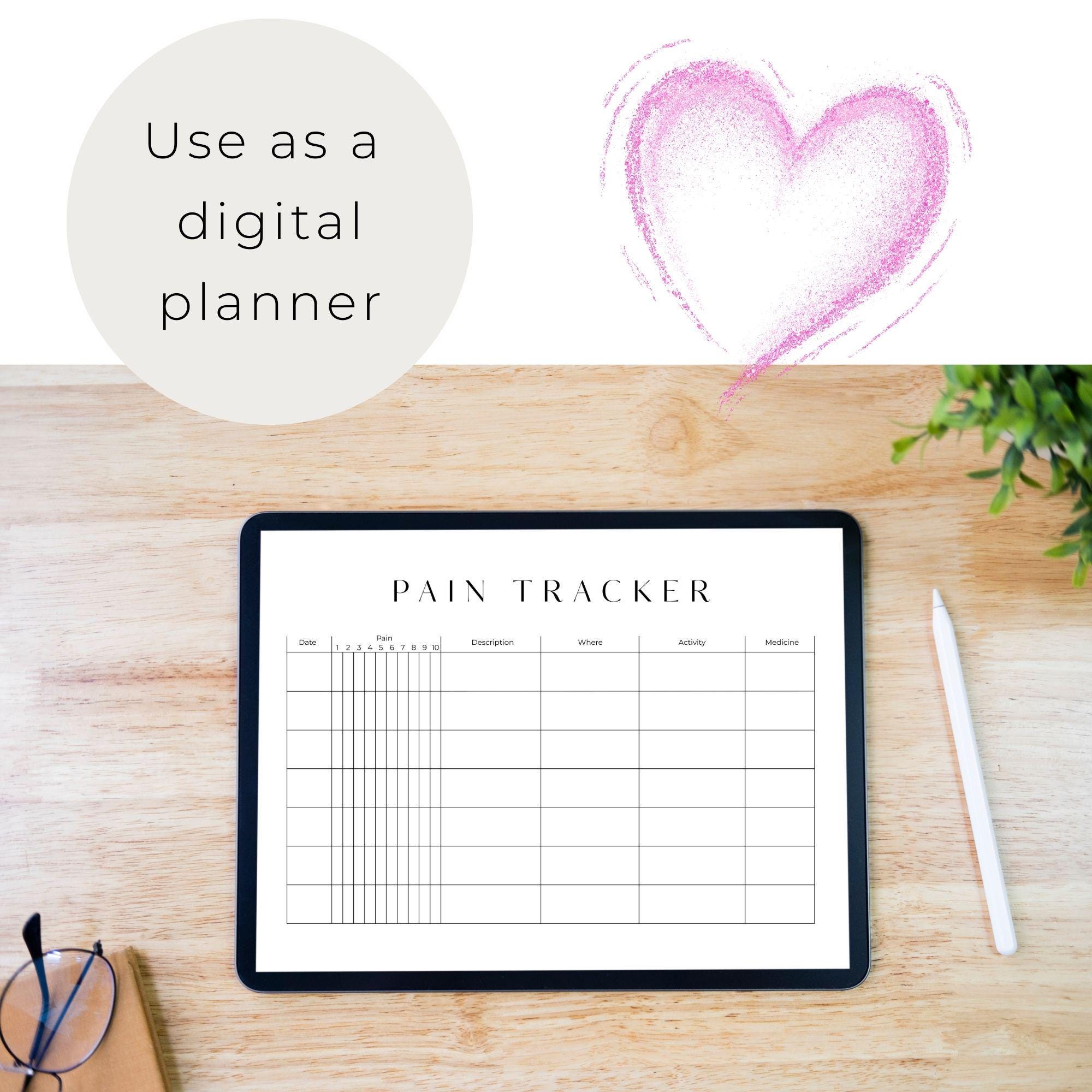 Daily Pain Tracker Printable Template, Tool for Monitoring Pain ...