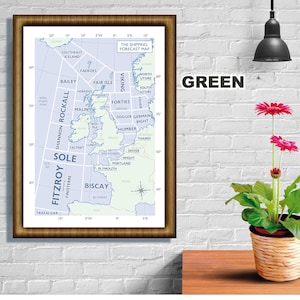 Shipping Forecast Map Print, UK Coastal Regions, Nautical Chart - Etsy UK