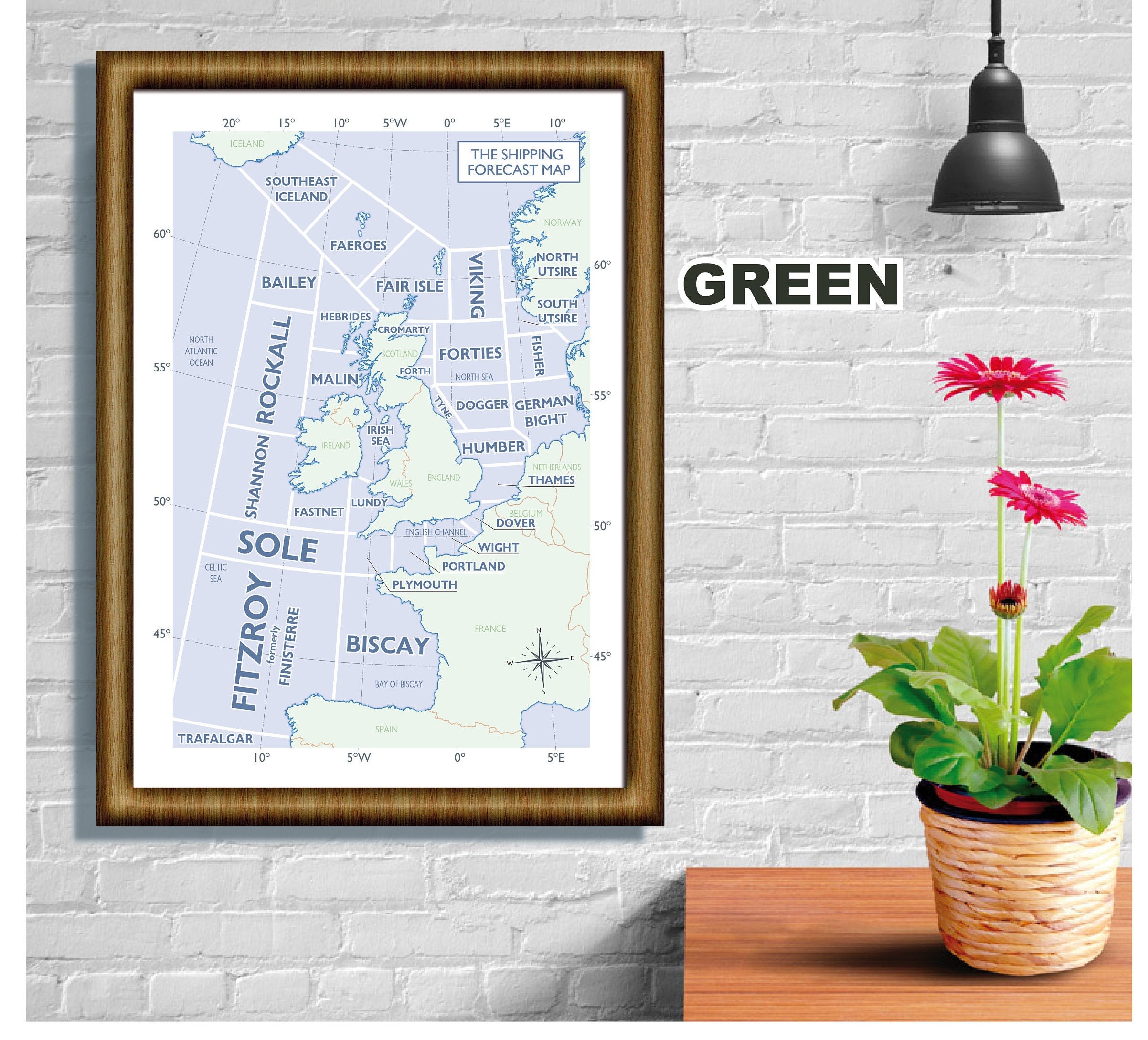 Shipping Forecast Map Print, UK Coastal Regions, Nautical Chart - Etsy UK