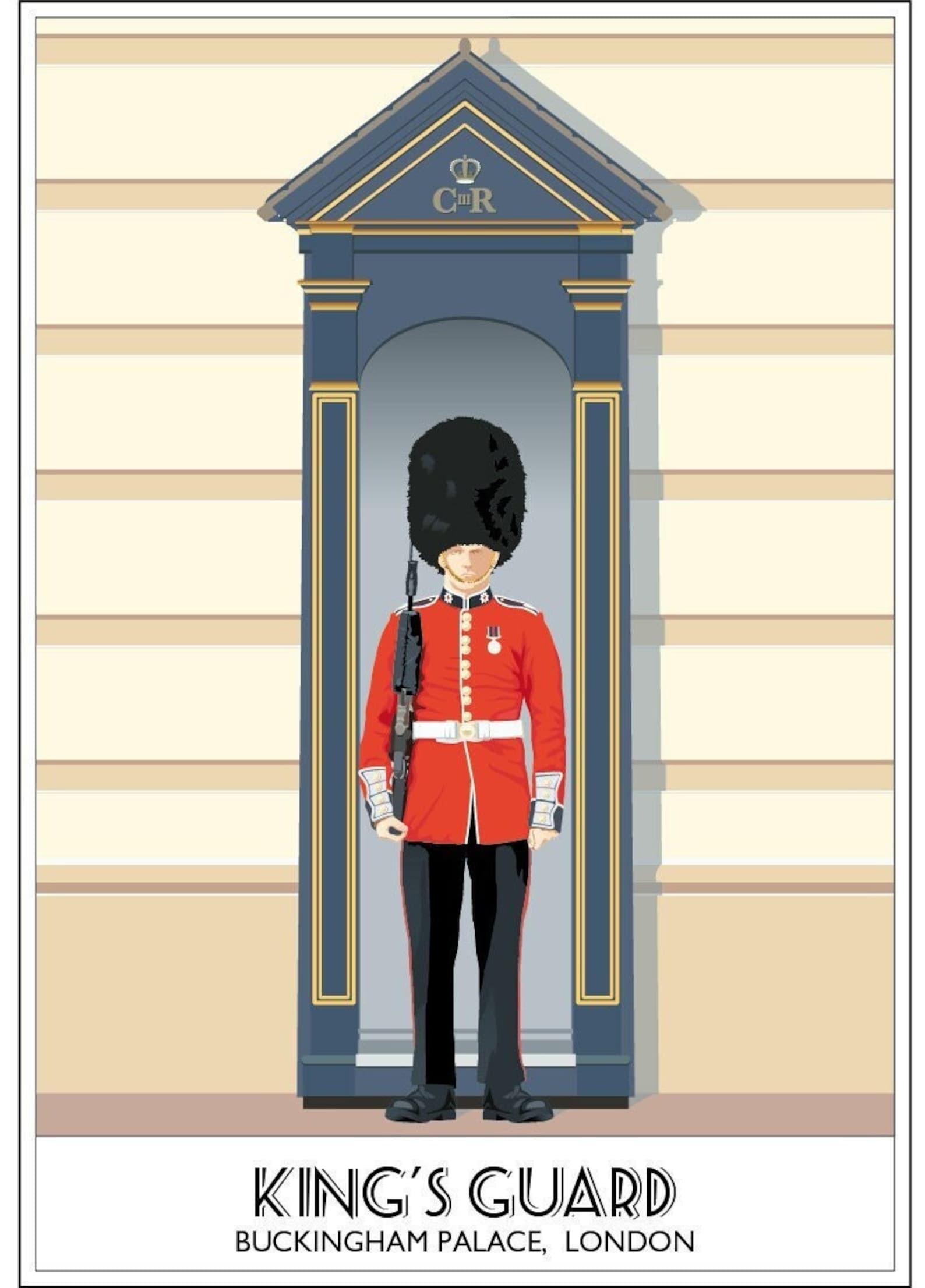 The King's Guard, Buckingham Palace, London, Travel Poster, Grenadier ...