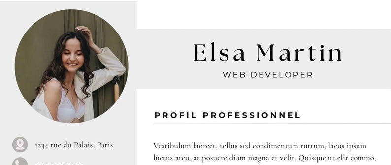 Modèle CV Canva Professionnel Minimaliste – Design Moderne & Élégant ...