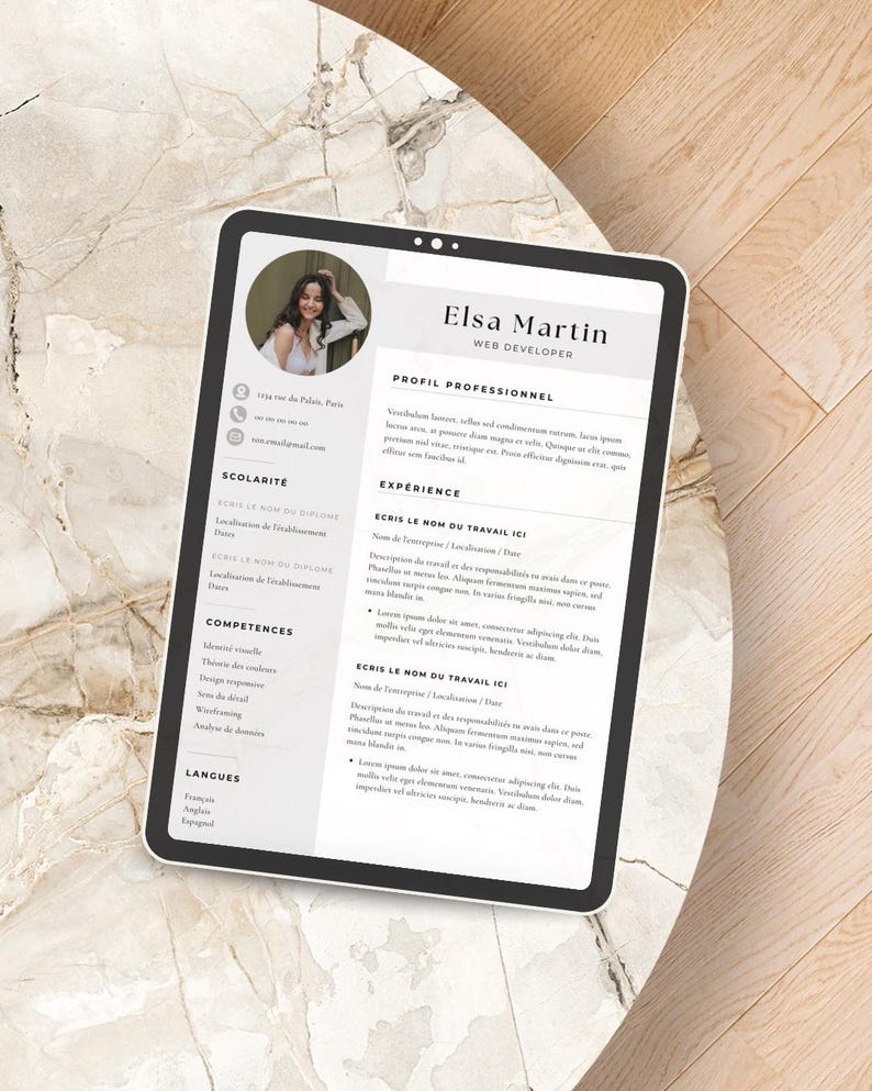 Modèle CV Canva Professionnel Minimaliste – Design Moderne & Élégant ...