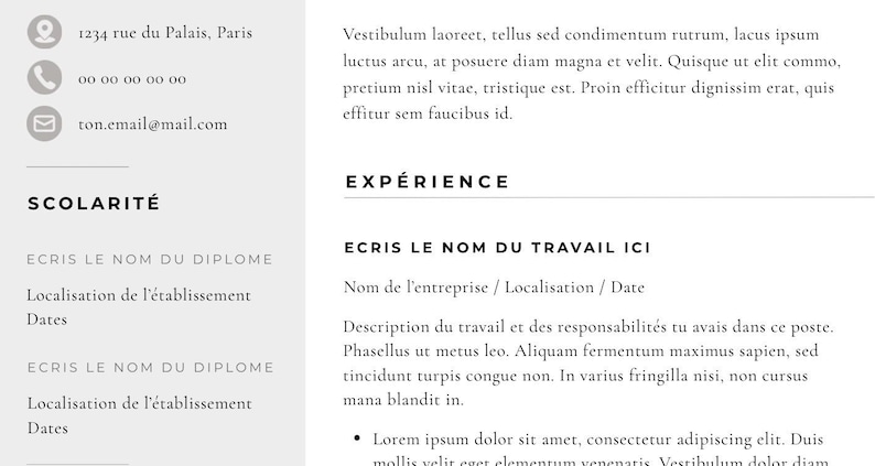 Modèle CV Canva Professionnel Minimaliste – Design Moderne & Élégant ...
