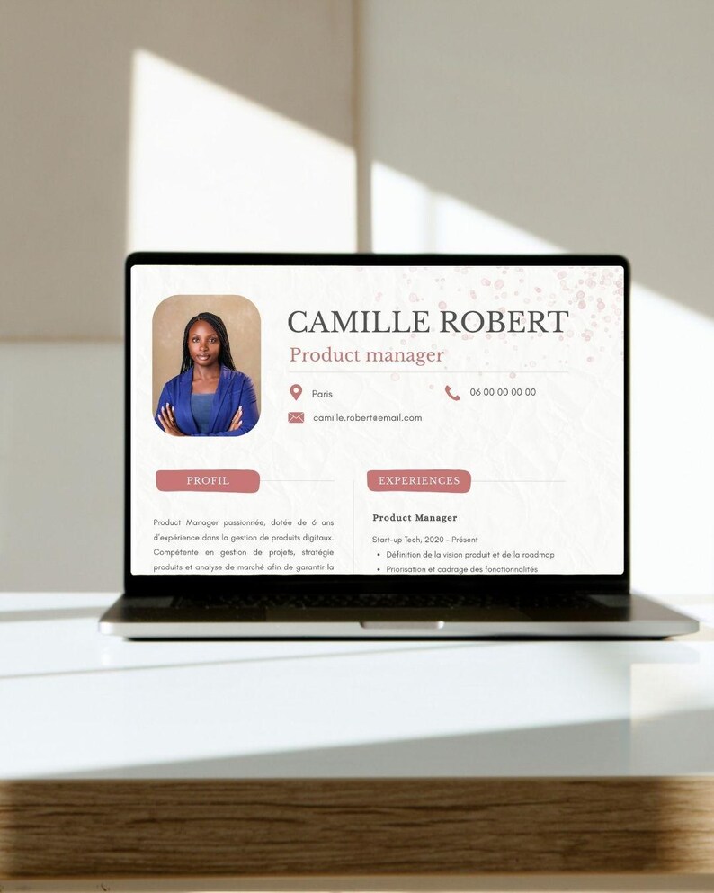 Modern French Woman CV Template - Professional CV Template - Elegant ...
