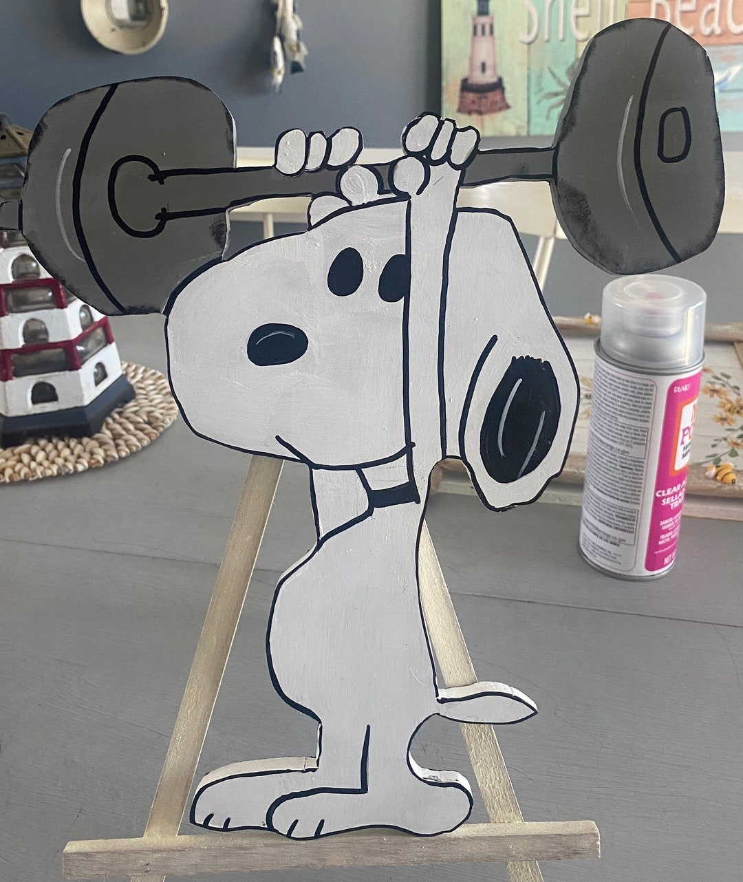 Weight Lifter Snoopy Mini - Etsy