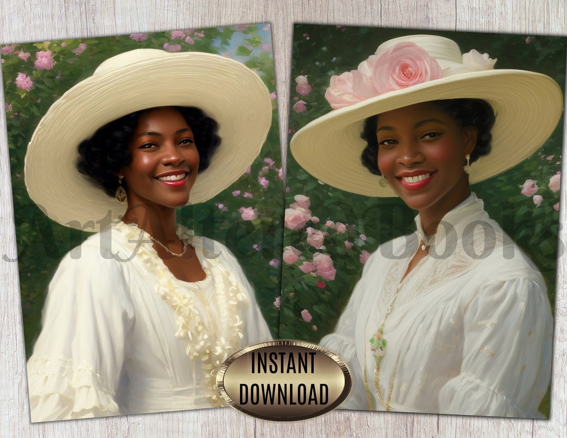 Beautiful Black Women Happy Victorian Ladies Printable - Etsy