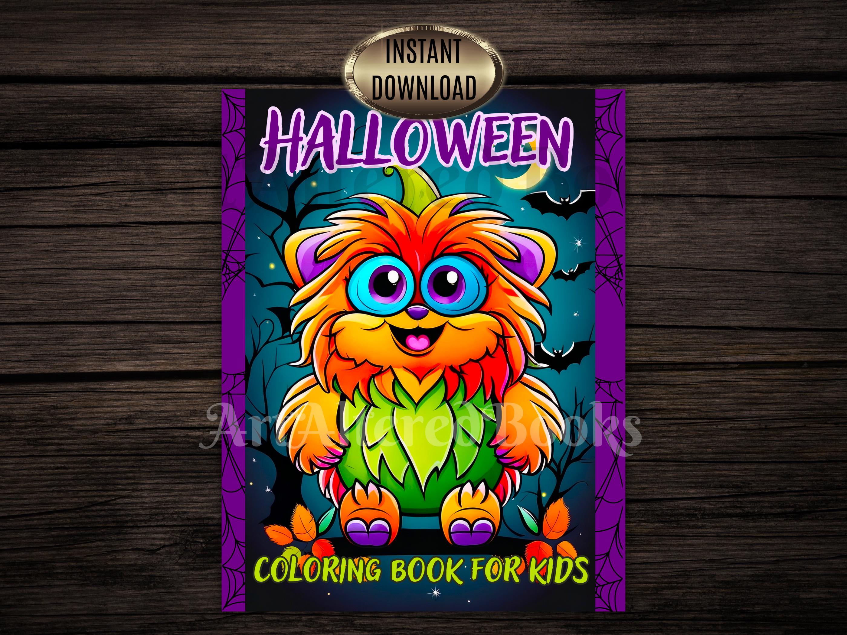 Printable Cute Halloween Coloring Page Set of 24| Kids Halloween ...