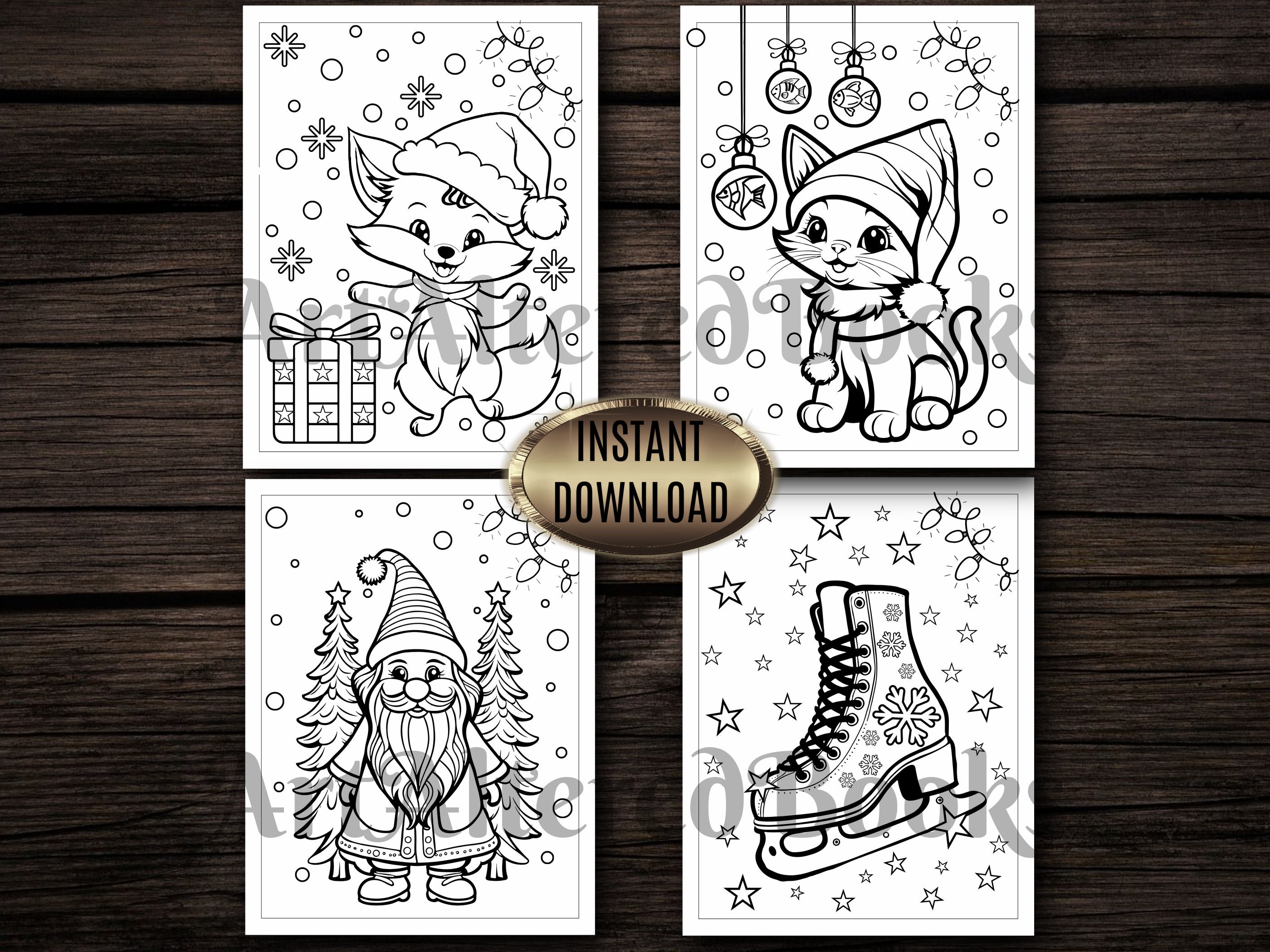 Adorable Christmas Coloring Pages Set for Kids Printable Holiday Fun ...
