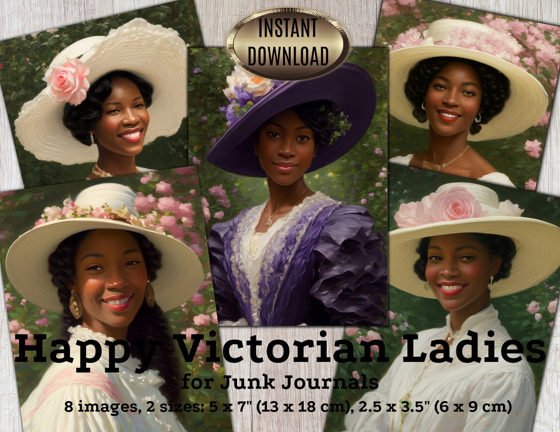 Beautiful Black Women Happy Victorian Ladies Printable - Etsy