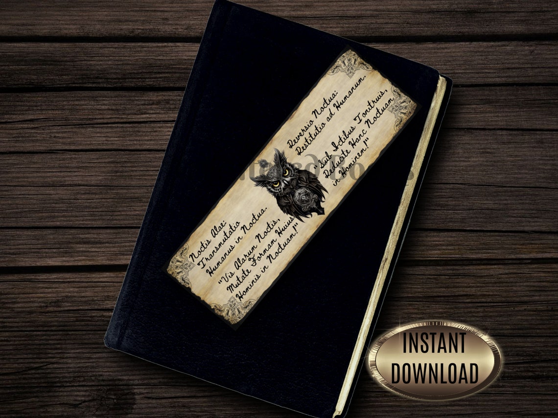 Set of Witchy Bookmarks With Spells in Latin| Dark Magic Bookmark ...