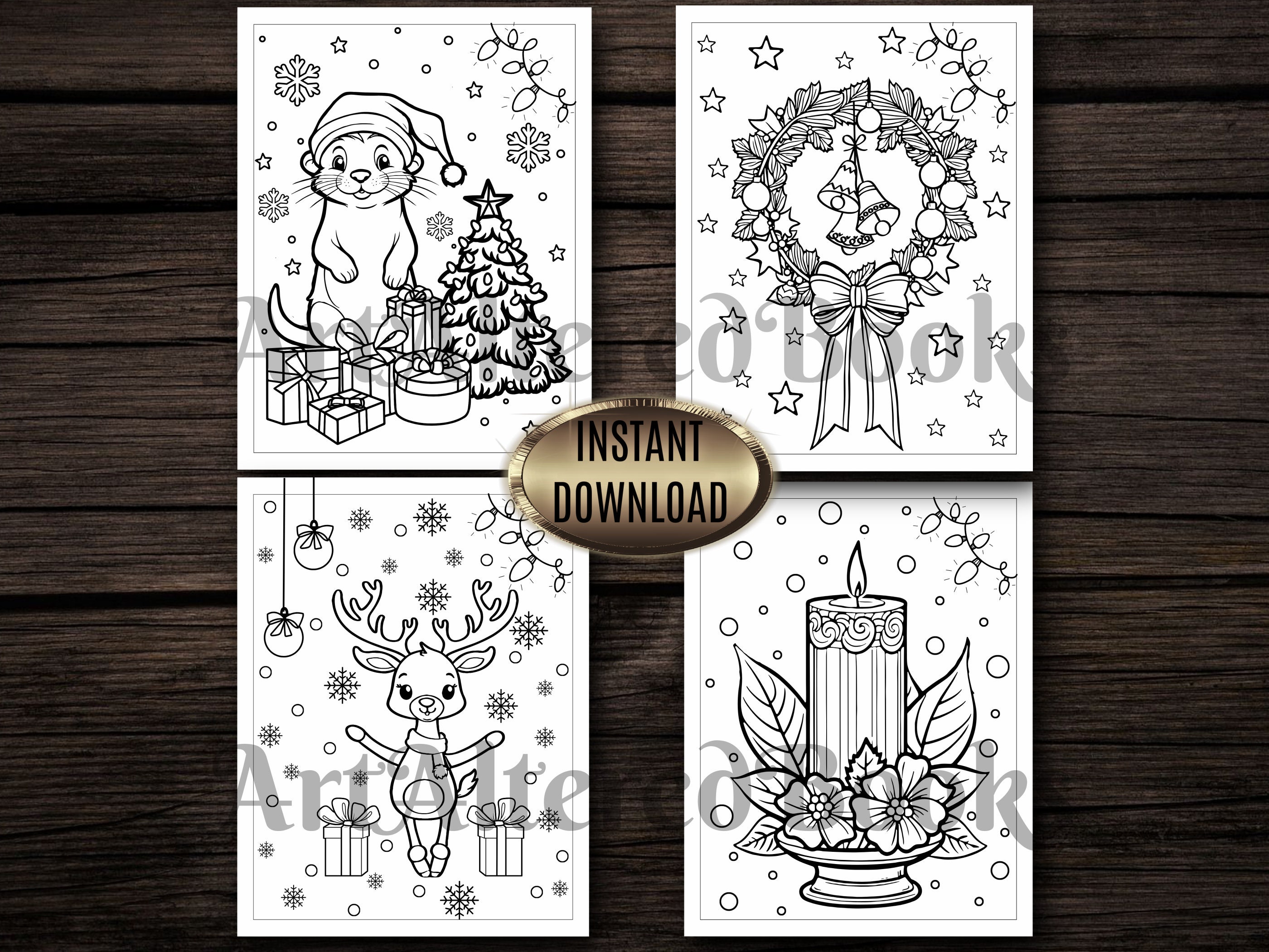 Adorable Christmas Coloring Pages Set for Kids Printable Holiday Fun ...