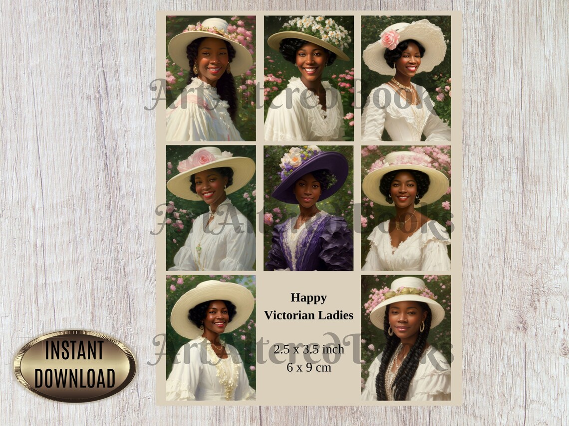 Beautiful Black Women Happy Victorian Ladies Printable - Etsy