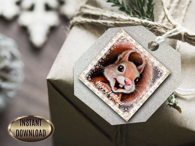 Happy Holidays Digital Cards and Stickers| Printable Christmas Happy ...