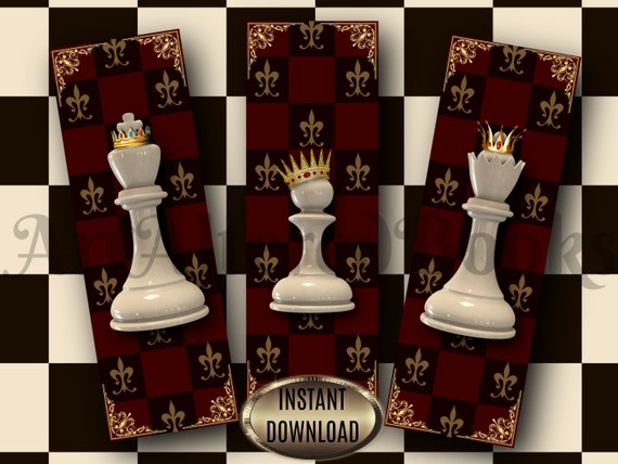 Printable White Chess Bookmarks Chess Queen Bookmark Chess - Etsy