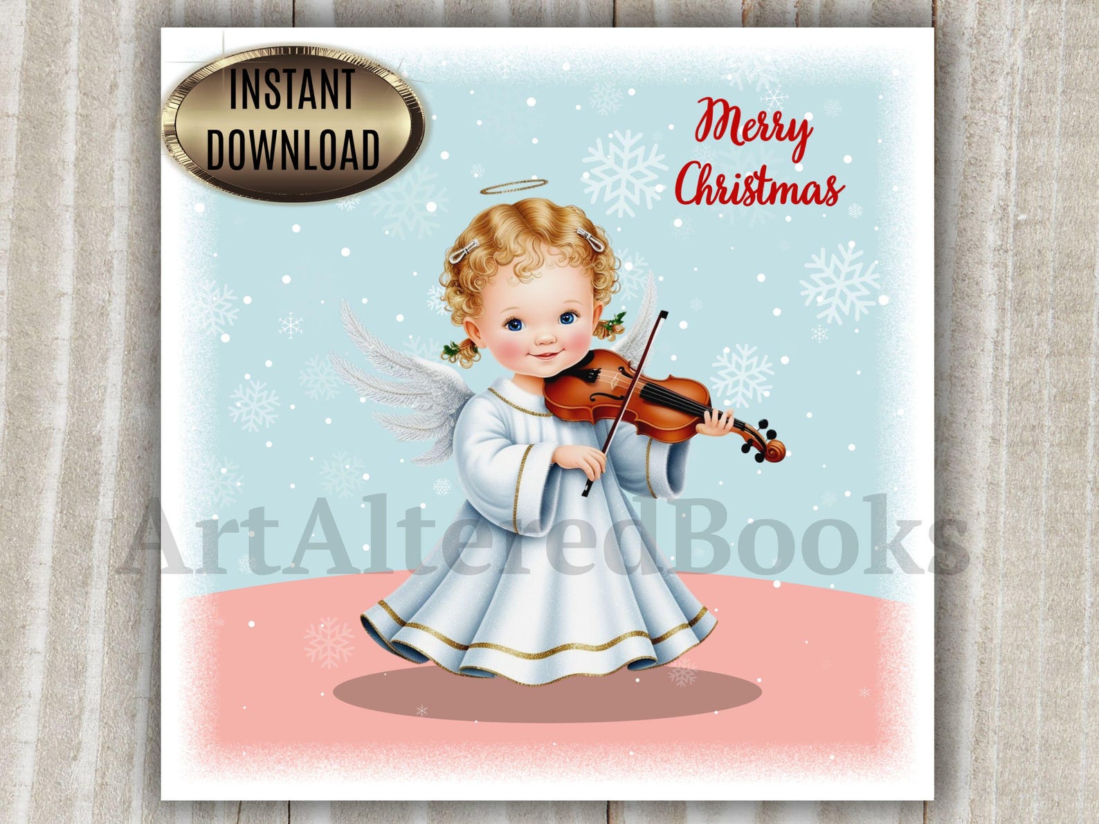 Printable Angel Christmas Cards and Stickers| Digital Angel Holiday ...
