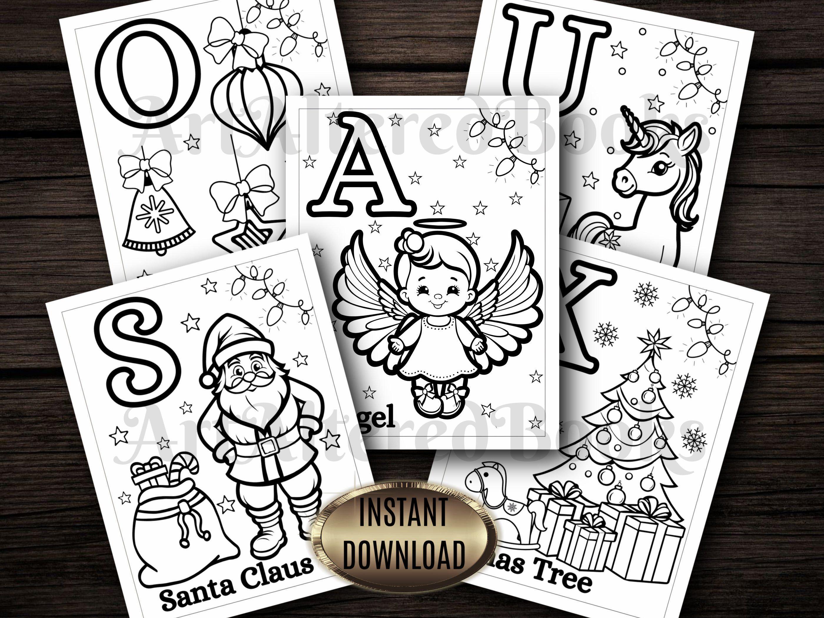 Printable Christmas ABC Coloring Pages for Kids Christmas Activity Book ...