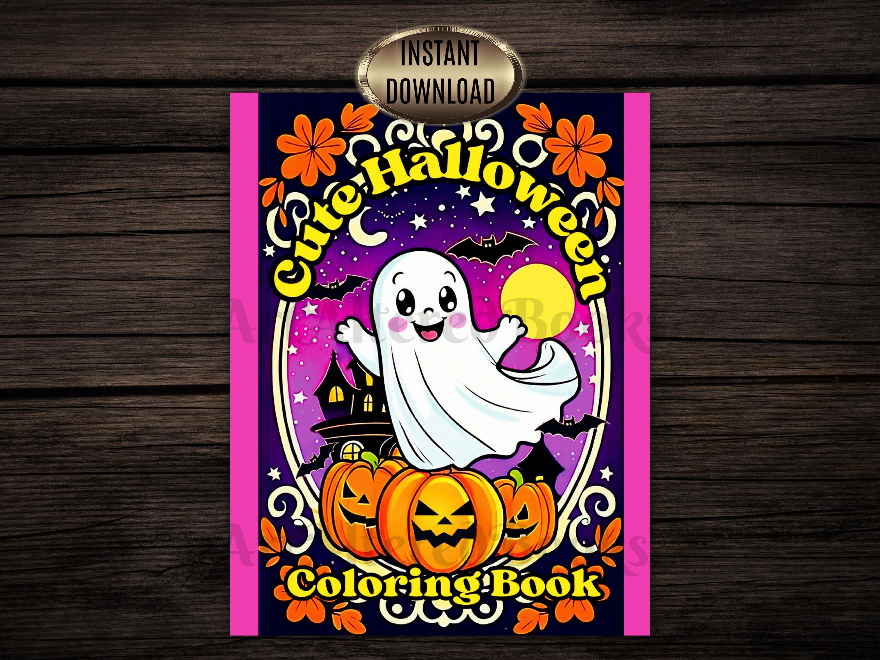Cute Printable Halloween Coloring Page Set of 24: Kids Halloween ...
