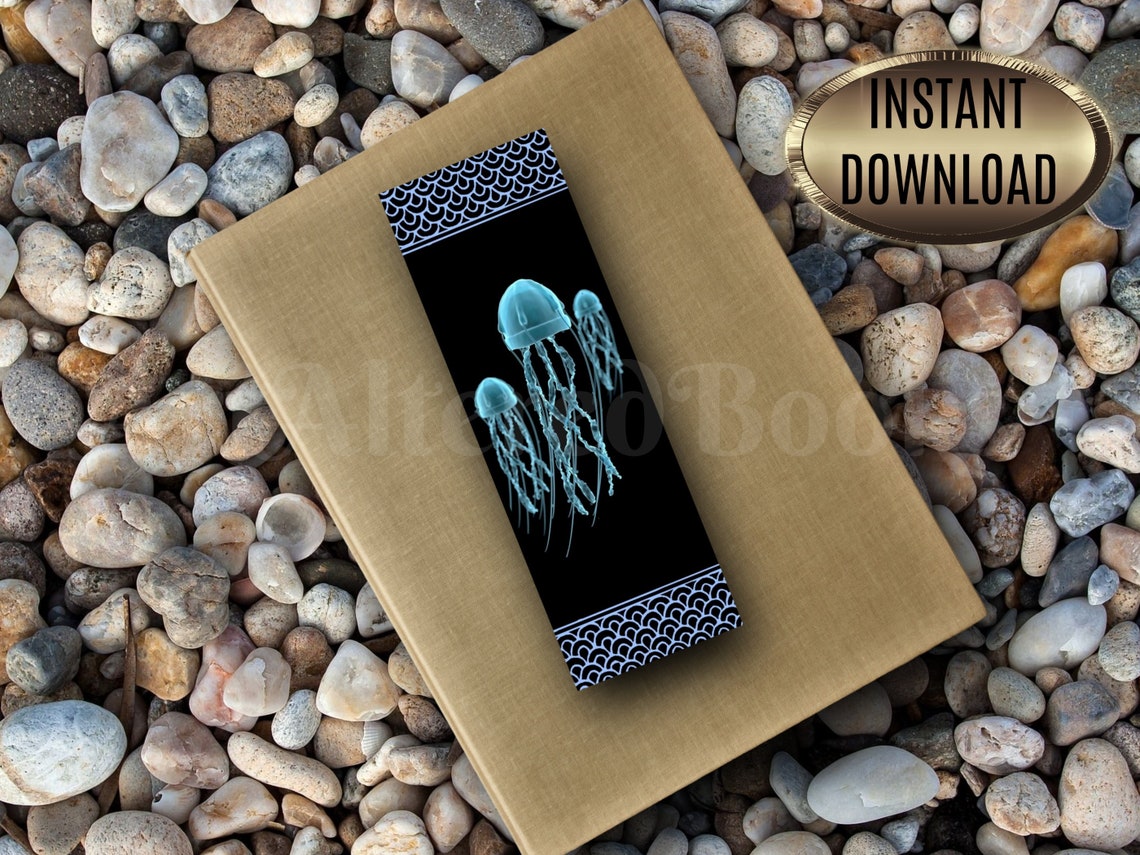 Set of 5 Jellyfish Printable Bookmarks Beach Bookmark Marine Life ...