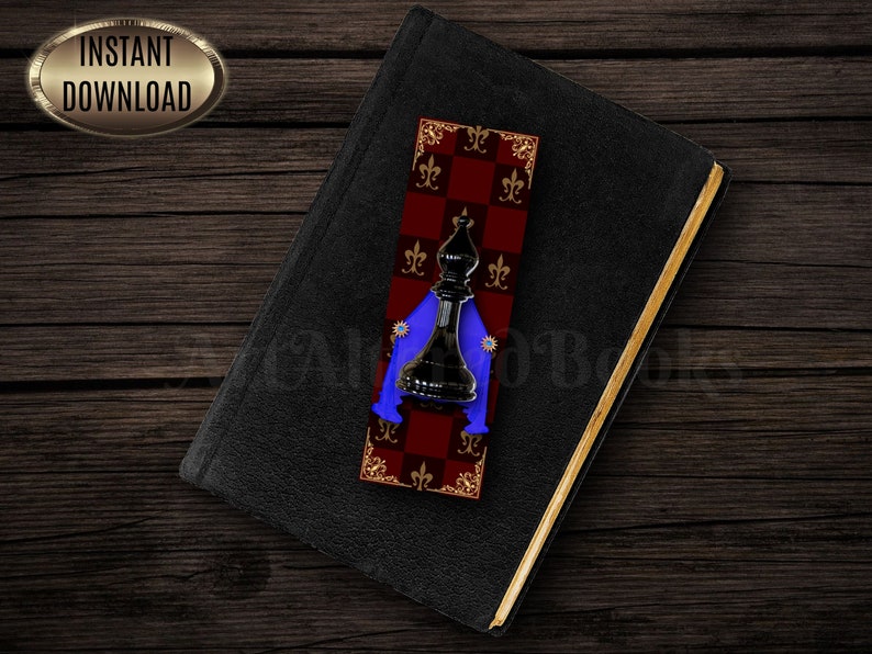 Set of 3 Printable Bookmarks With Black Chess Pieces| Chess Rook ...