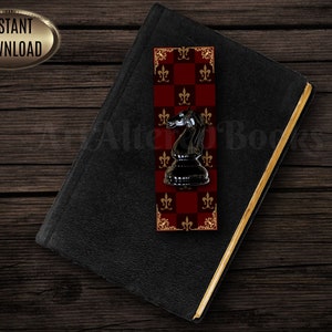 Set of 3 Printable Bookmarks With Black Chess Pieces| Chess Rook ...