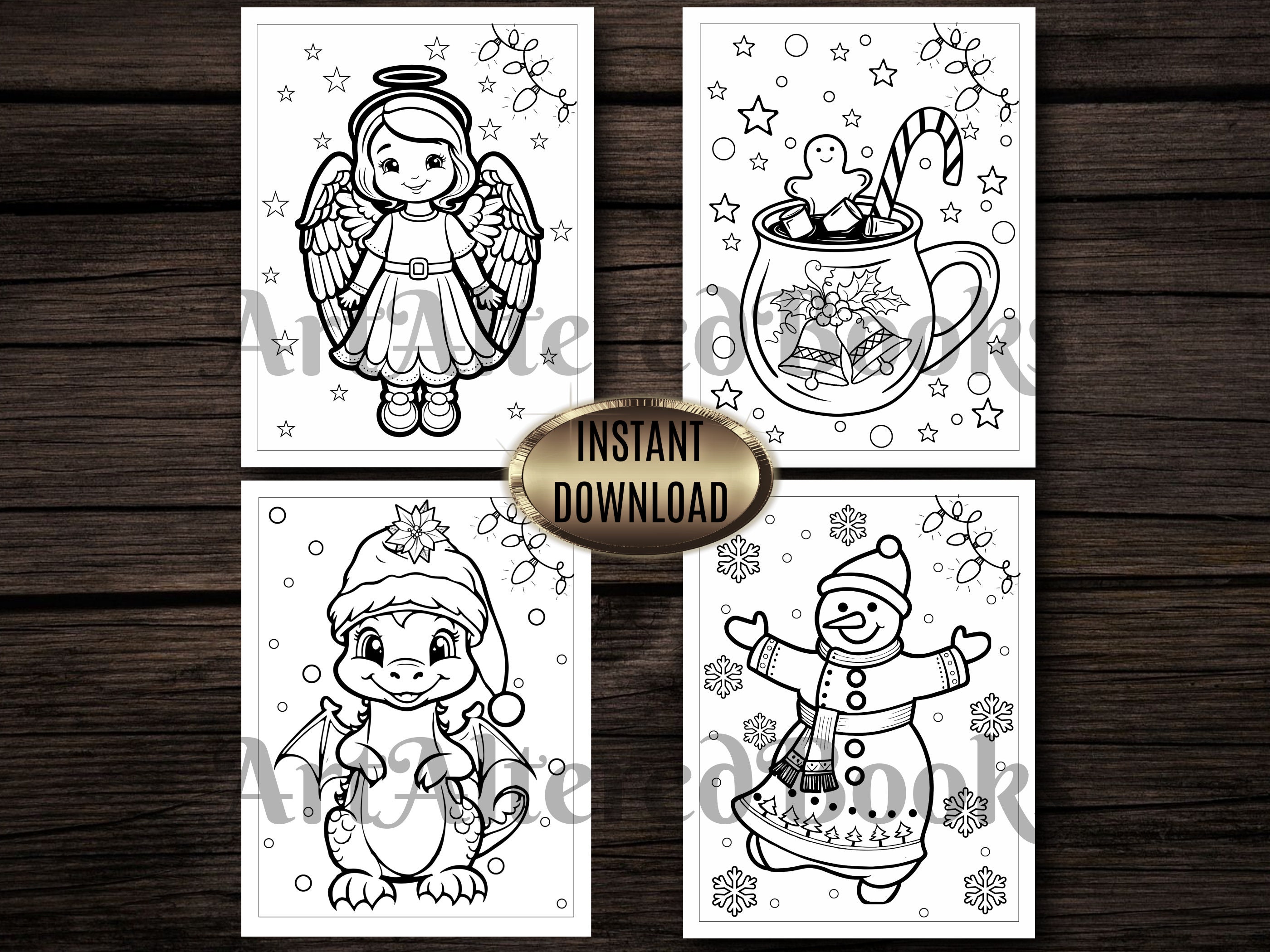 Adorable Christmas Coloring Pages Set for Kids Printable Holiday Fun ...