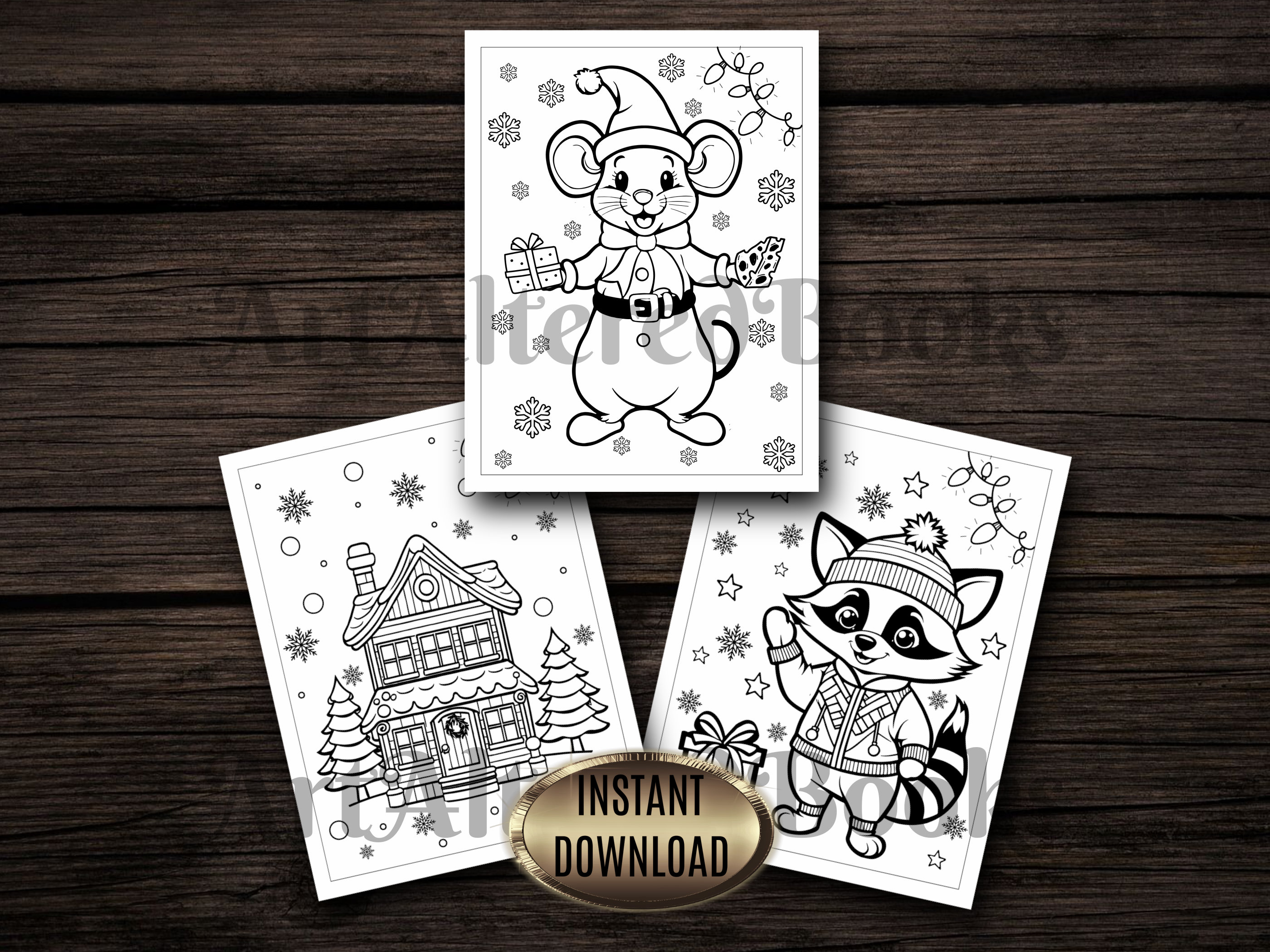 Adorable Christmas Coloring Pages Set for Kids Printable Holiday Fun ...